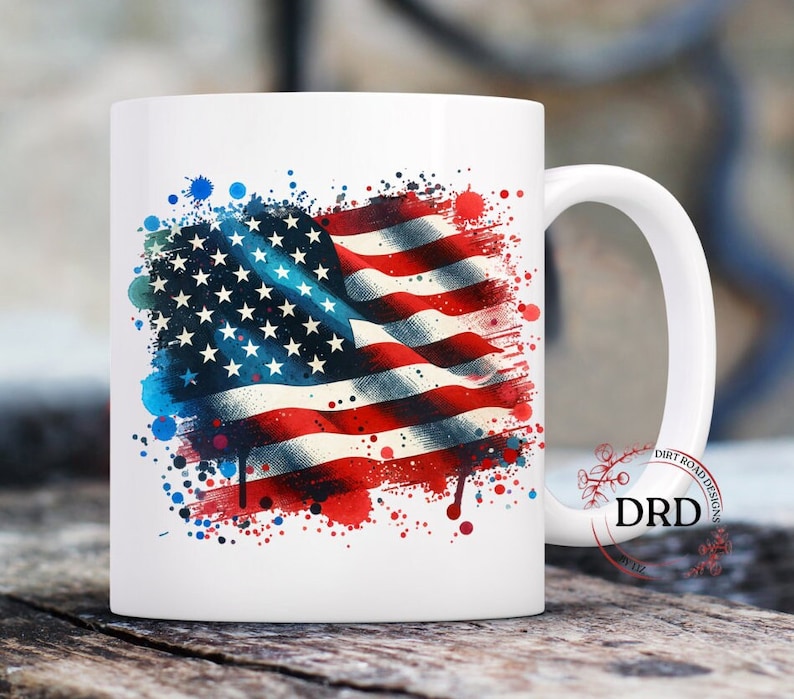 American Flag Mug Wrap, Patriotic Wrap Png, 15oz Mug Wrap, Digital ...