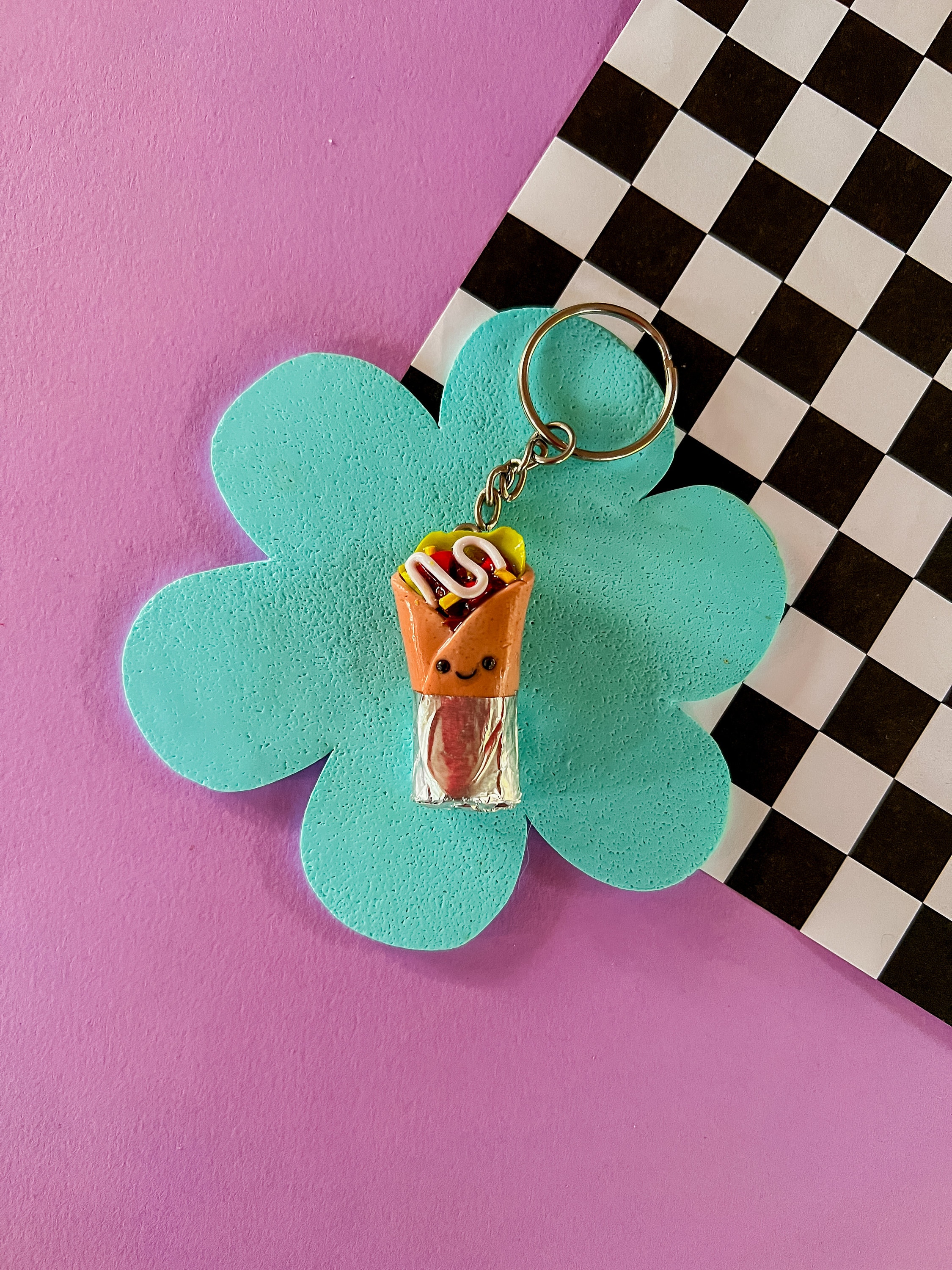 Bruno Burrito Keychain Happy Keychain Kawaii Burrito Kawaii Keychain ...