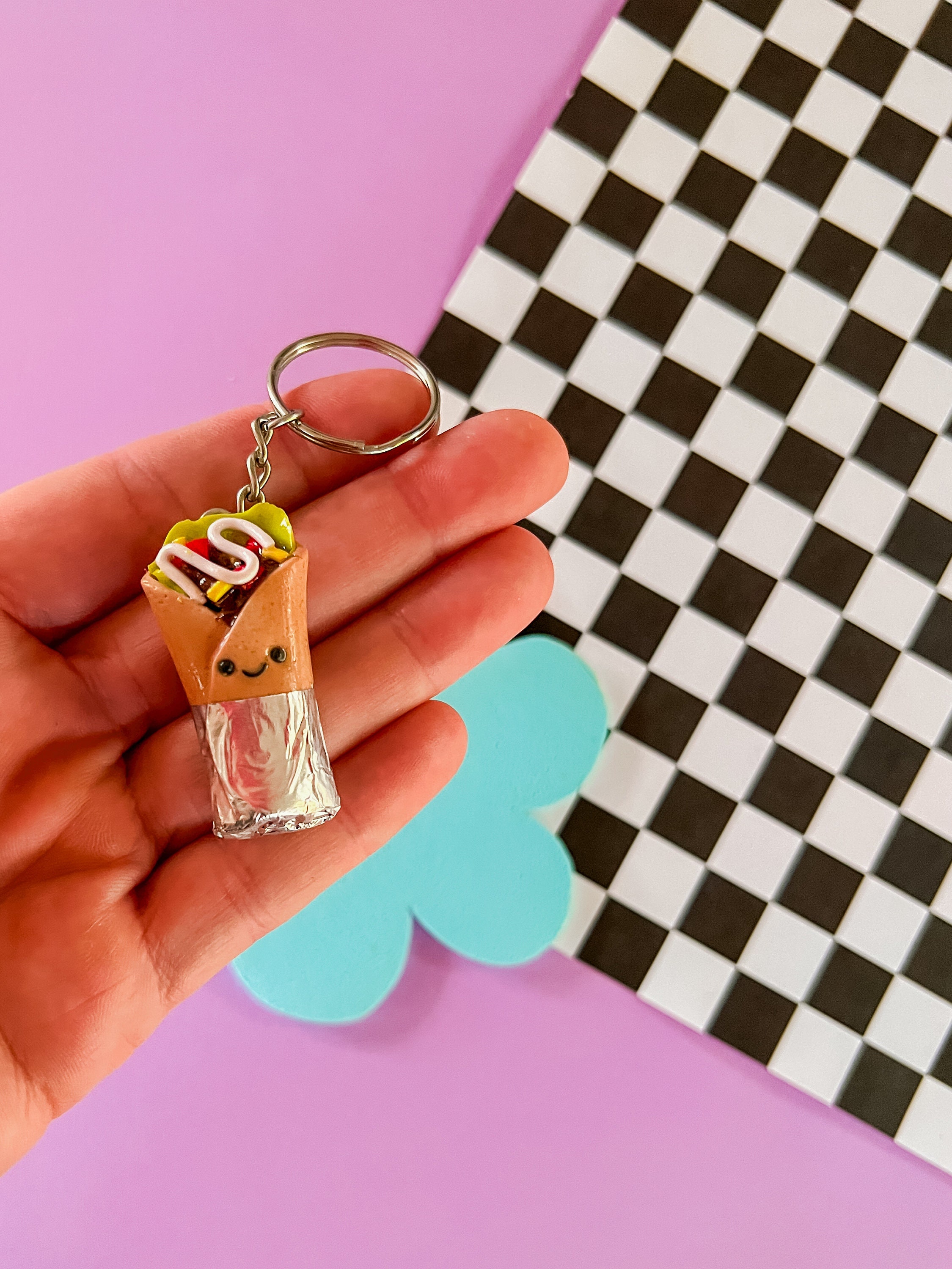 Bruno Burrito Keychain Happy Keychain Kawaii Burrito Kawaii Keychain ...