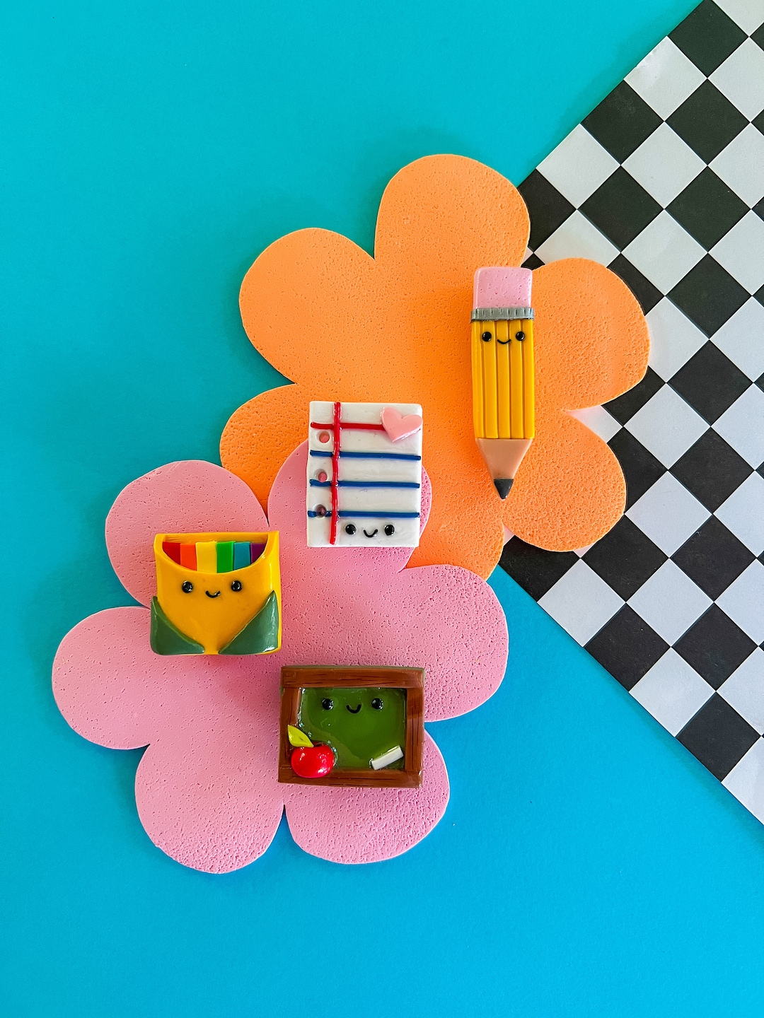 Back to School Magnets | School Supply Magnets | Clay Ornament | Cute ...