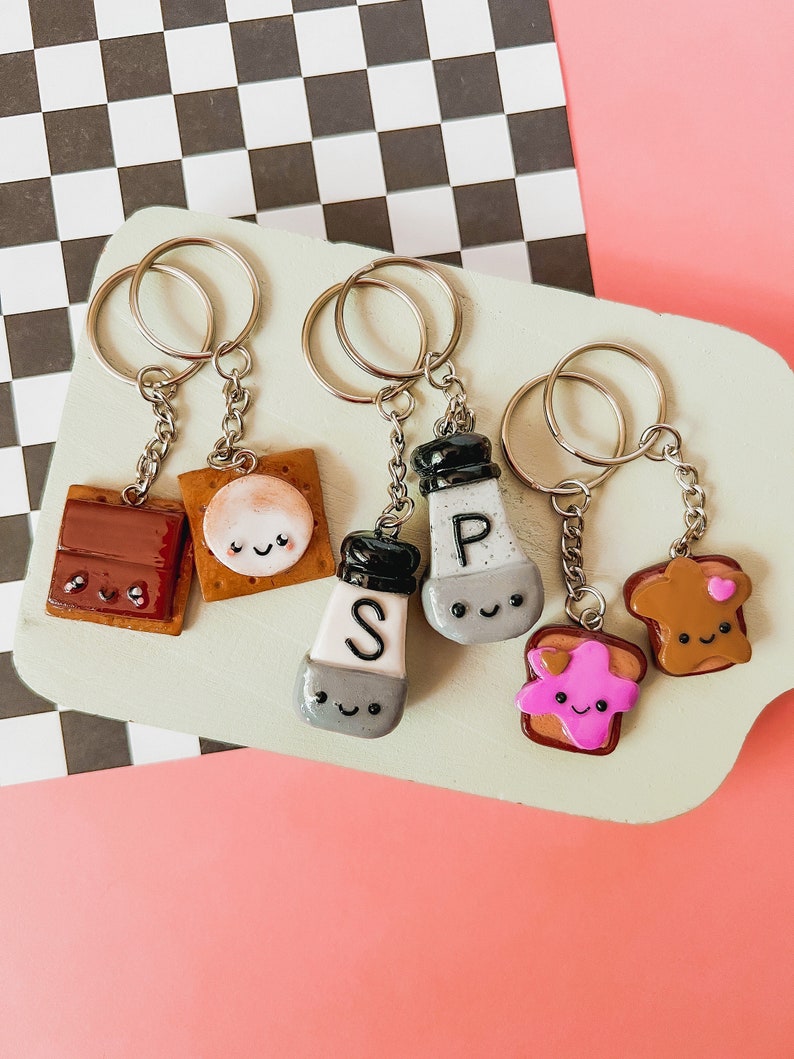 Kawaii Eggplant Keychain: Polymer Clay, Stainless Steel - Etsy