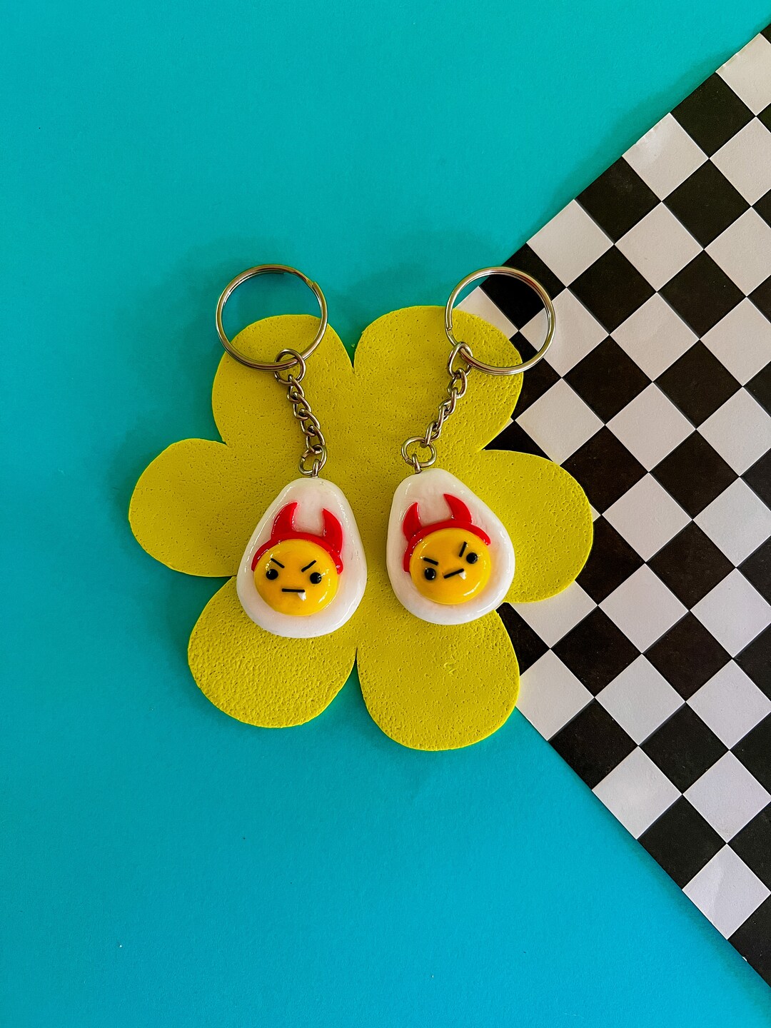 Deviled Donna’s | Egg Keychain | BFF Keychain | Kawaii Sandwich ...