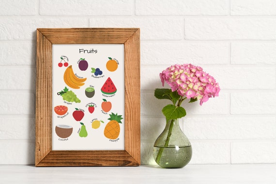 Fruits Printable for Kids Fruits Printable Kids Poster - Etsy