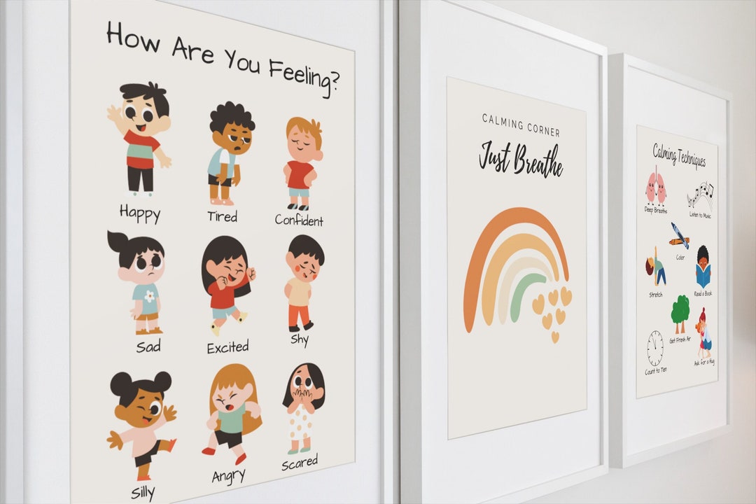 Set of Three Calming Corner Poster Download, Feelings Poster, Calming ...
