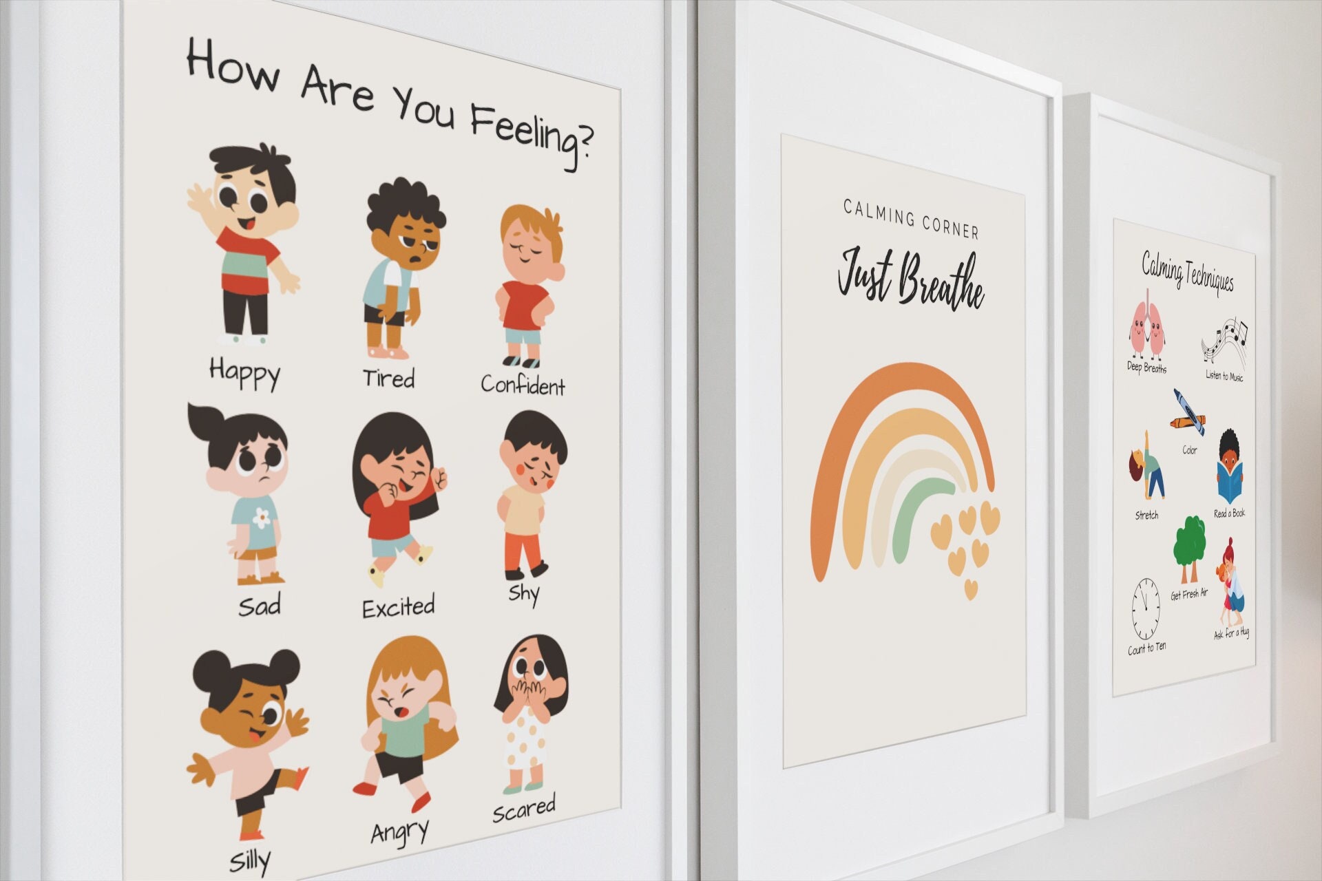 Set of Three Calming Corner Poster Download, Feelings Poster, Calming ...