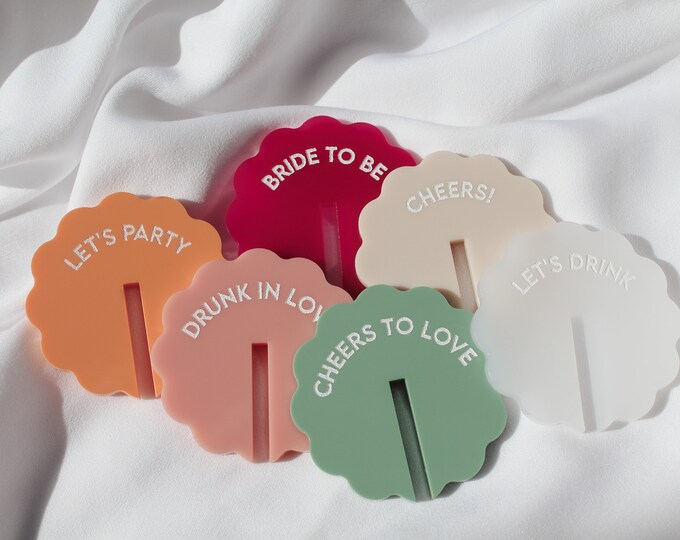 Wavy Drink Tags / Wedding Drink Tags / Custom Drink Tags / Personalised ...