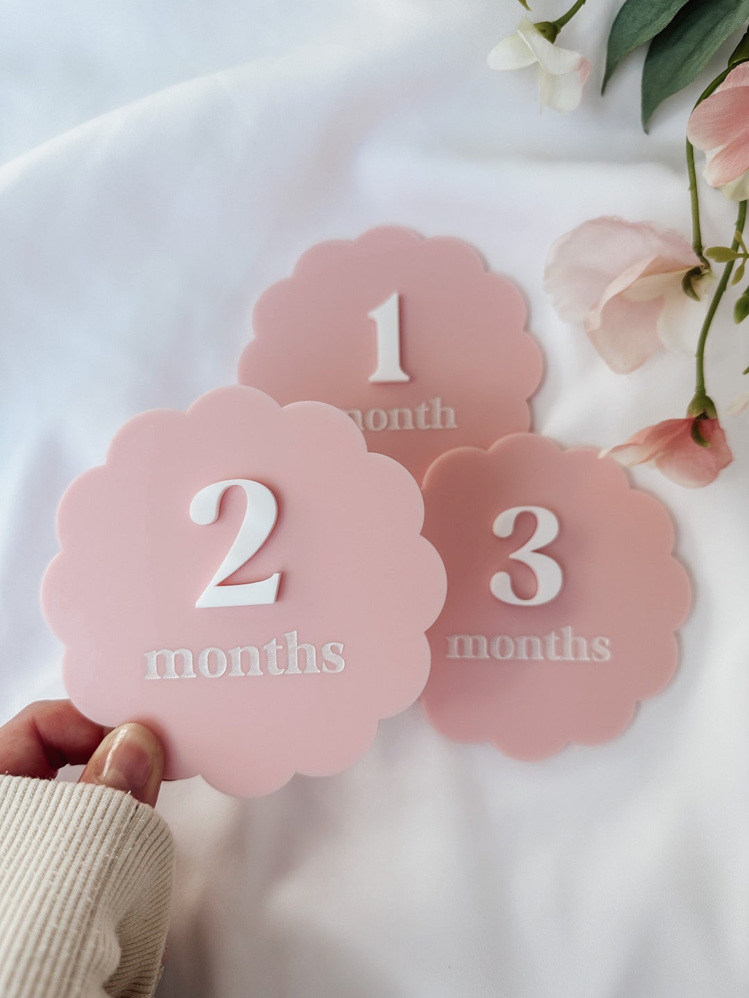 Wavy Baby Milestone Discs / Set of 12 Monthly Milestone Discs / Baby ...