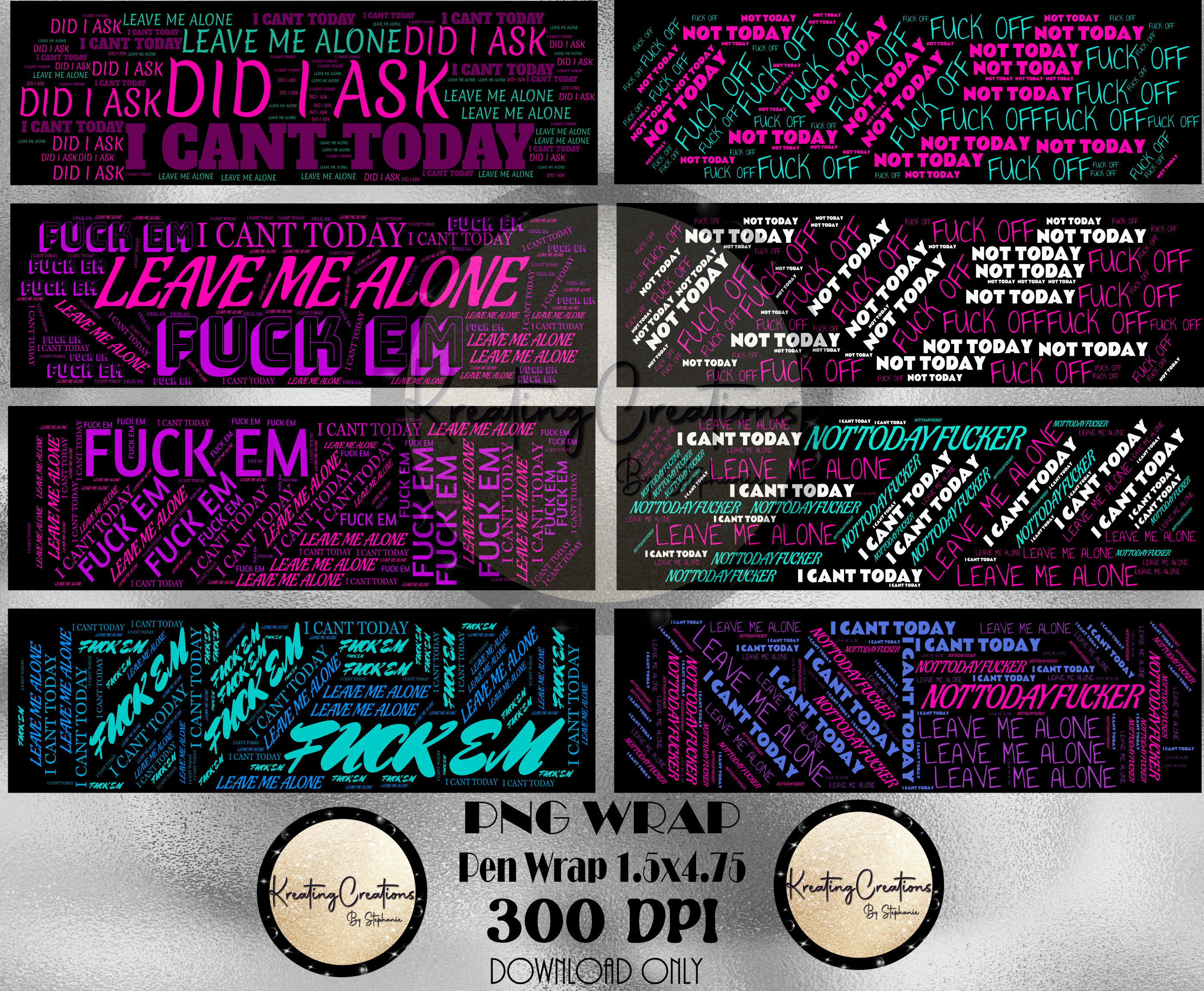 Curse Word Pen Wraps / Sublimation / Funny Office Pens / Office Gifts ...