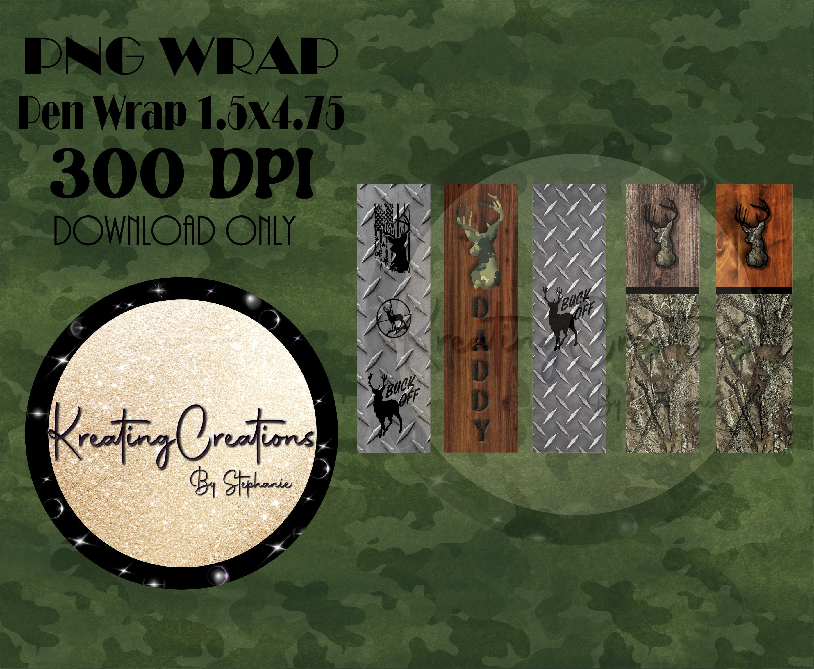 Deer Hunting Pen Wraps for Sublimation, Uv Resin, Epoxy, Printable ...
