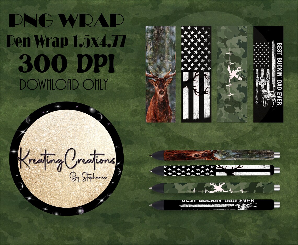 Deer Hunting Pen Wraps / Sublimation / Gifts for Hunters / Dad Gift ...
