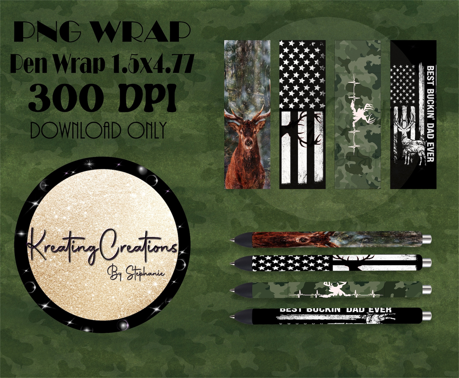 Deer Hunting Pen Wraps / Sublimation / Gifts for Hunters / Dad Gift ...
