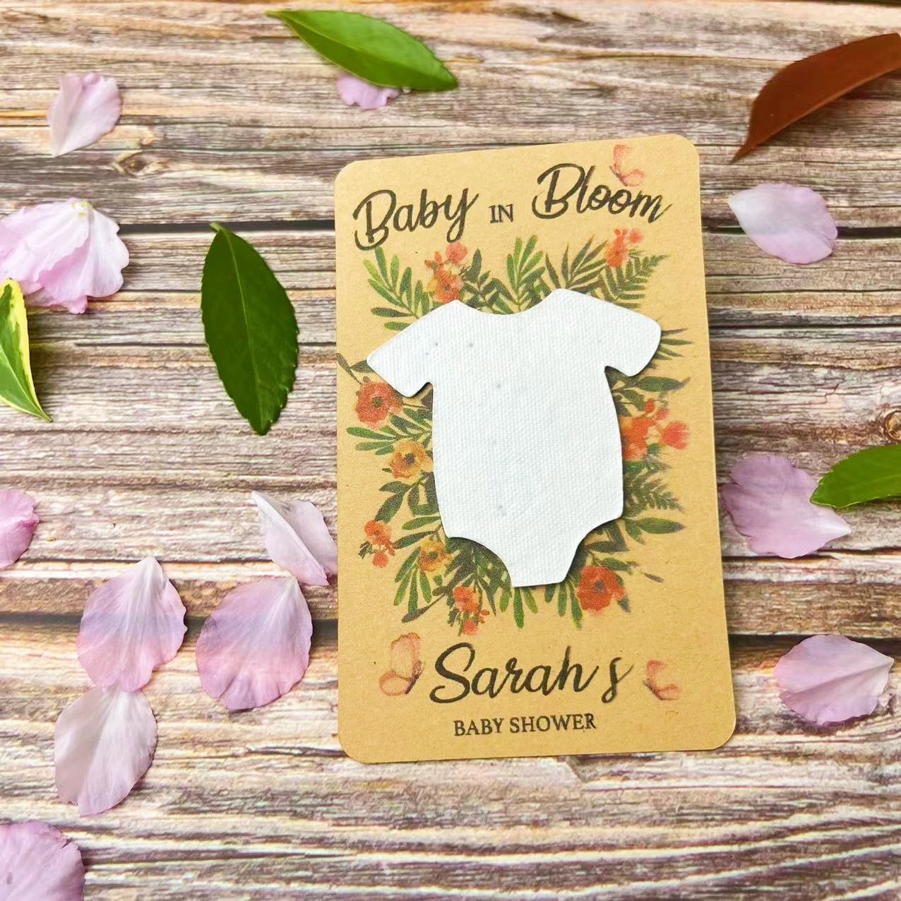 Personalized Baby Shower Favors: Seed Paper Onesie, Baby in Bloom - Etsy