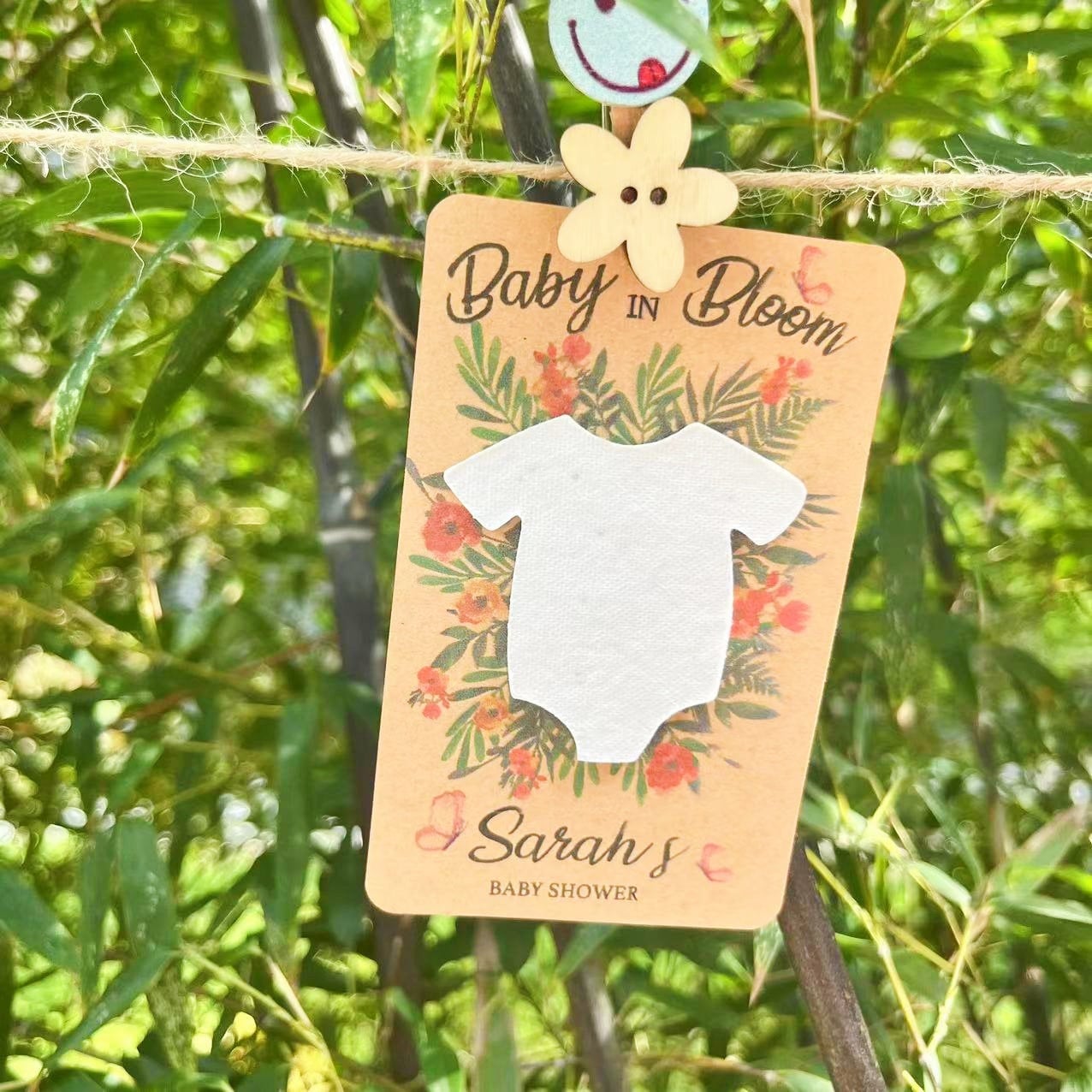 Personalized Baby Shower Favors, Seed Paper Onesie, Baby in Bloom, Fun ...
