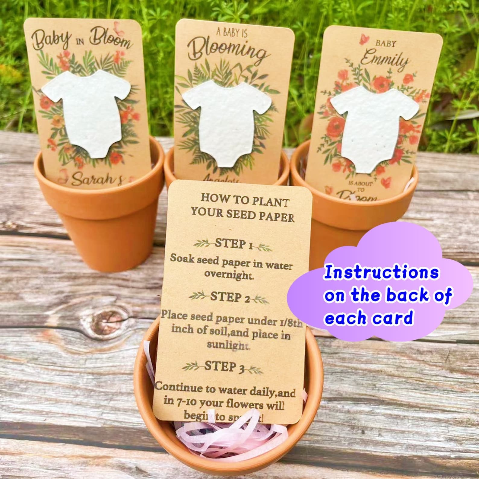 Personalized Seed Paper Baby Shower Favors: Onesie, Eco-friendly - Etsy