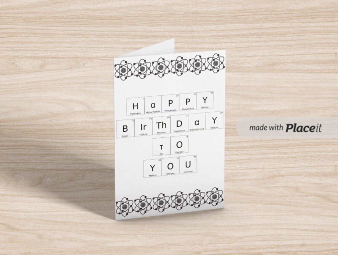 Science Birthday Card, Happy Birthday to You, Periodic Table, Chemistry ...