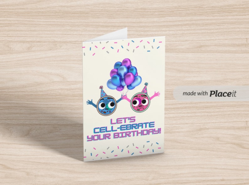 Science Cell Birthday Card, Let's Cell-ebrate Your Birthday, Cells ...
