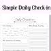 Simple Daily Check-in, Printable - Etsy