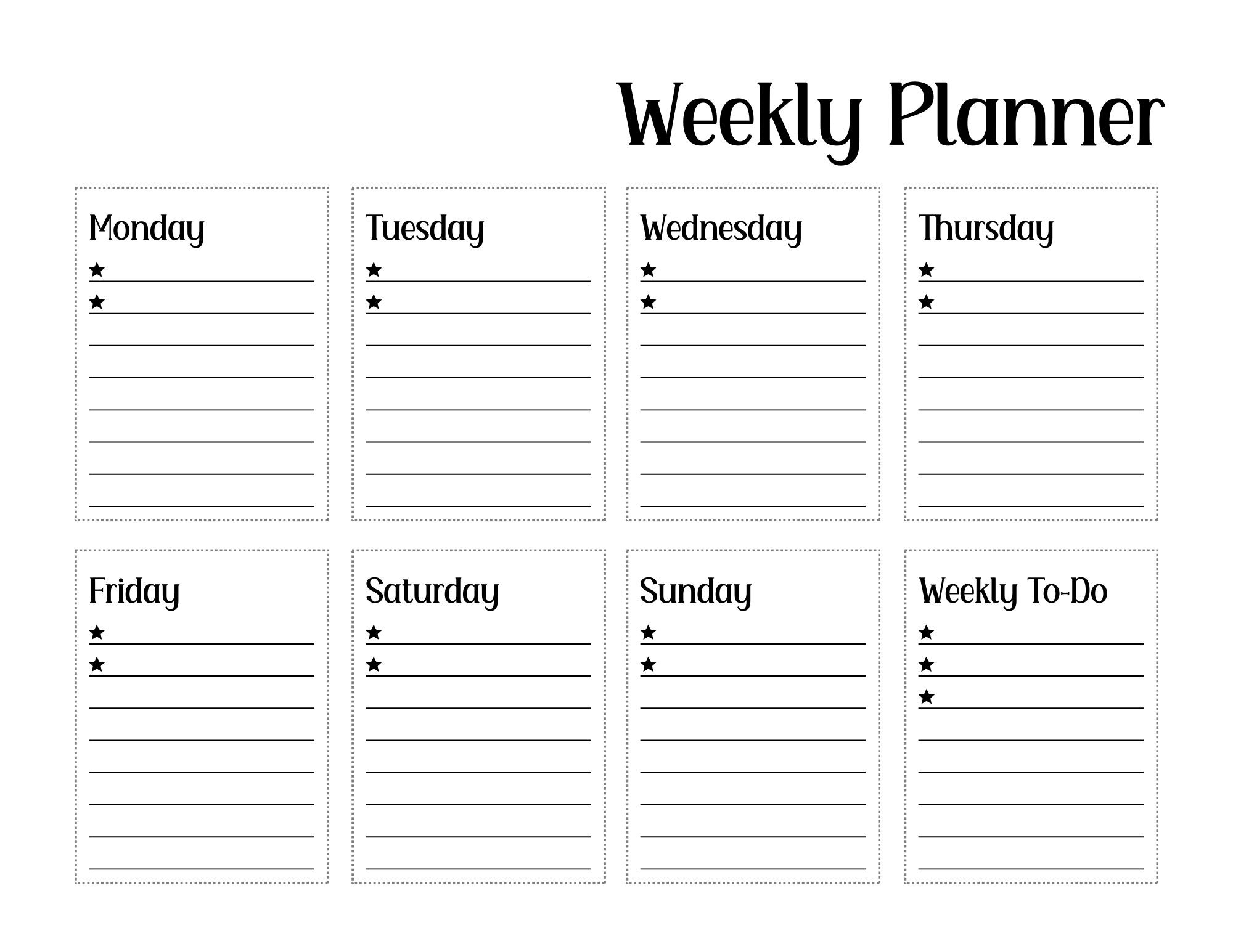 Simple Weekly Planner, Printables - Etsy