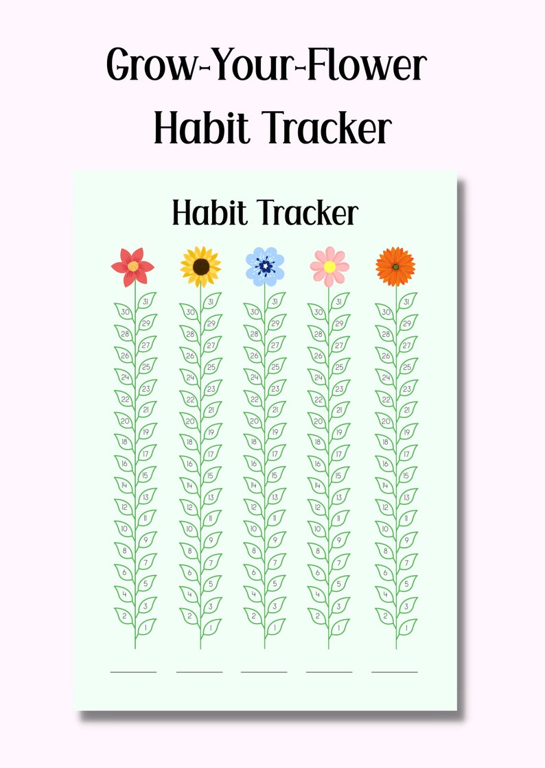 Printable Flower Habit Tracker - Etsy
