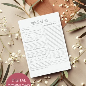 Simple Daily Check-in, Printable - Etsy