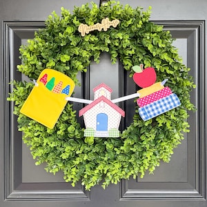 Custom Back to School Wreath Banner | Choose 3 Designs | Apple ...