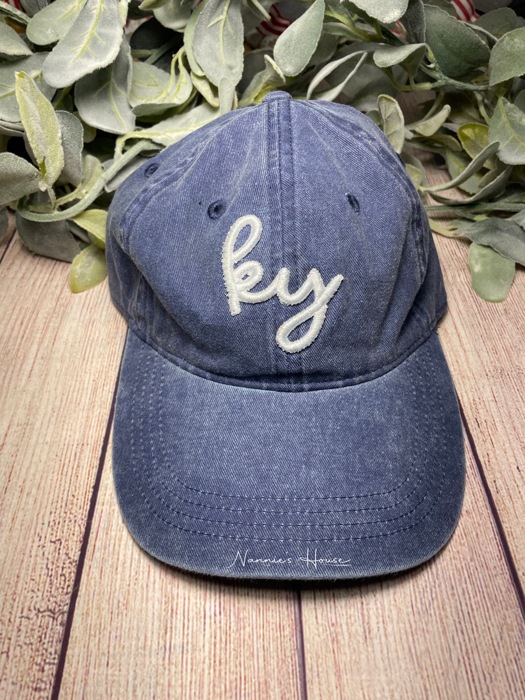KY Puffy Embroidered Baseball Hat / Washed Cotton Baseball Cap - Etsy