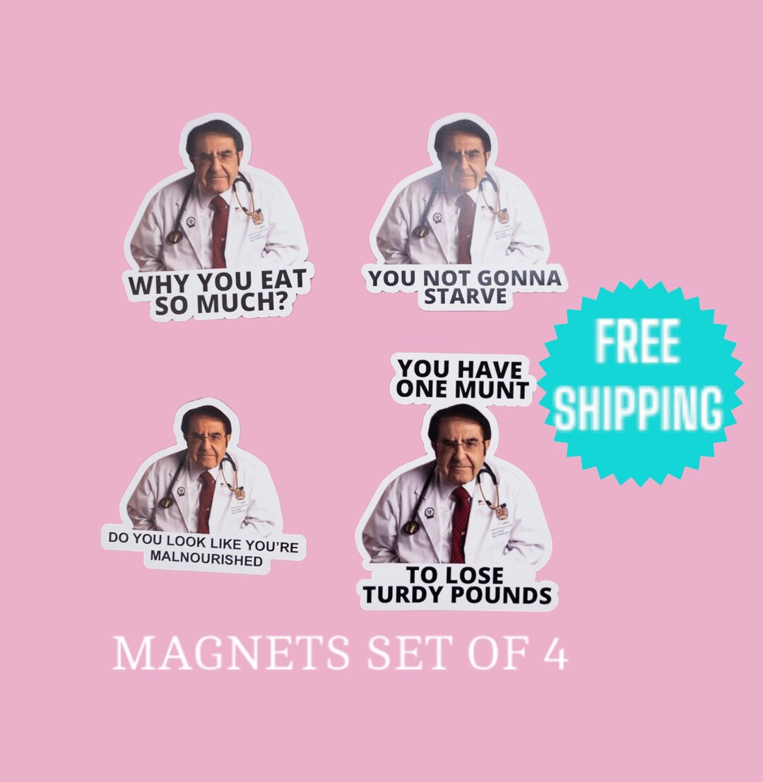 Dr. Nowzaradan Set of 4 Magnet Weight Loss Motivation, Fridge Magnets ...