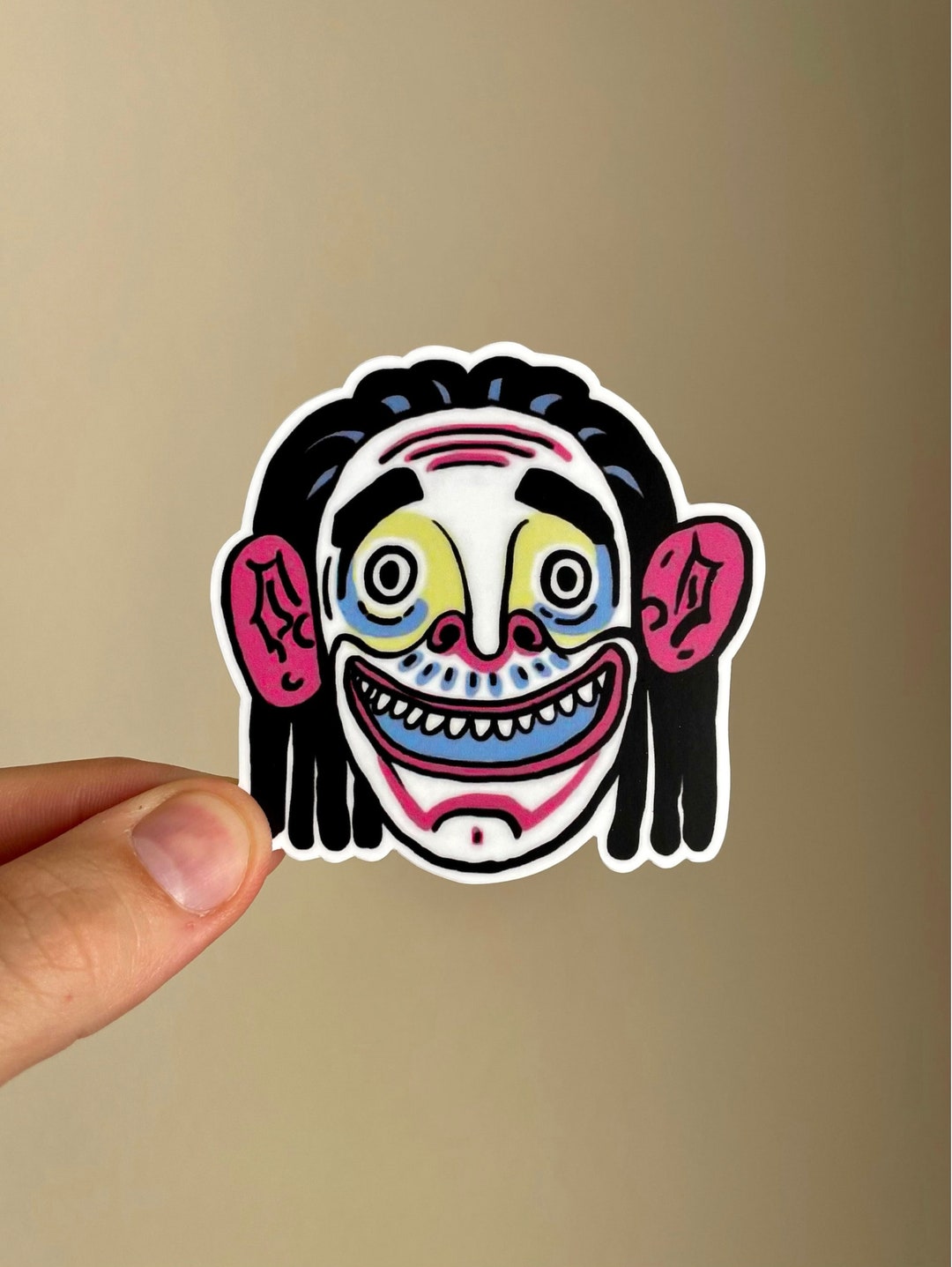 Funny Sticker With Smiling Face Waterproof Funny Stickers for Laptop ...