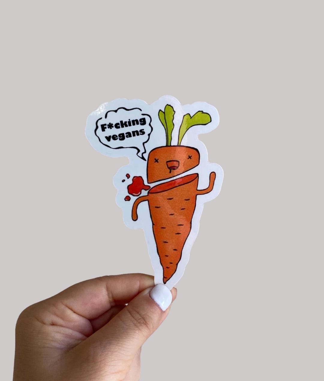 Vegan Carrot Sticker vinyl Bumper Sticker, Vegetarian Sticker, Funny ...
