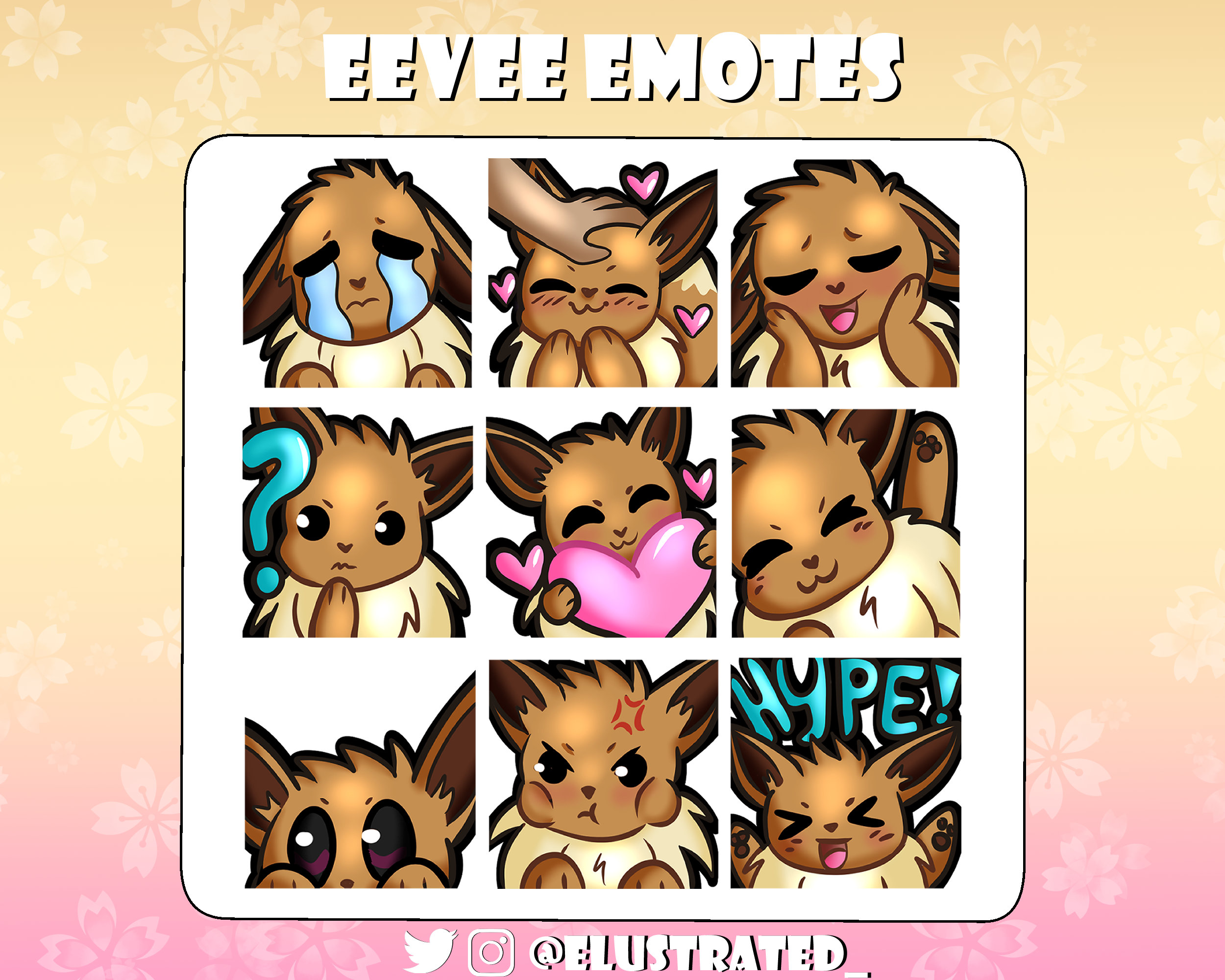 Eevee Emote Bundle - Etsy