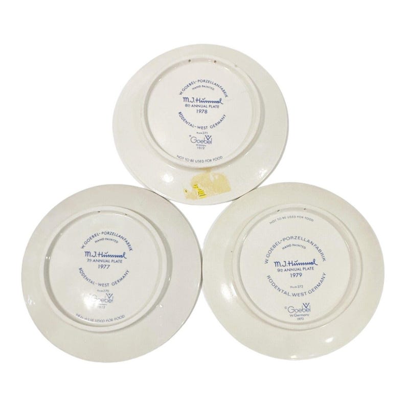 Goebel Hummel Annual Collector Plates 3D in Bas Relief in Box 1977 1978 ...