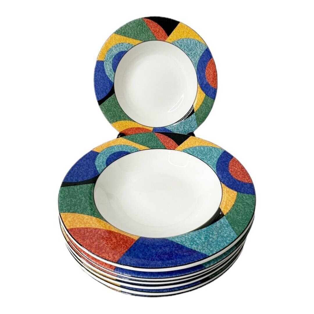 Victoria Beale Accent 9019 Wide Rim Soup Cereal Bowls 8.5 Diameter Set ...