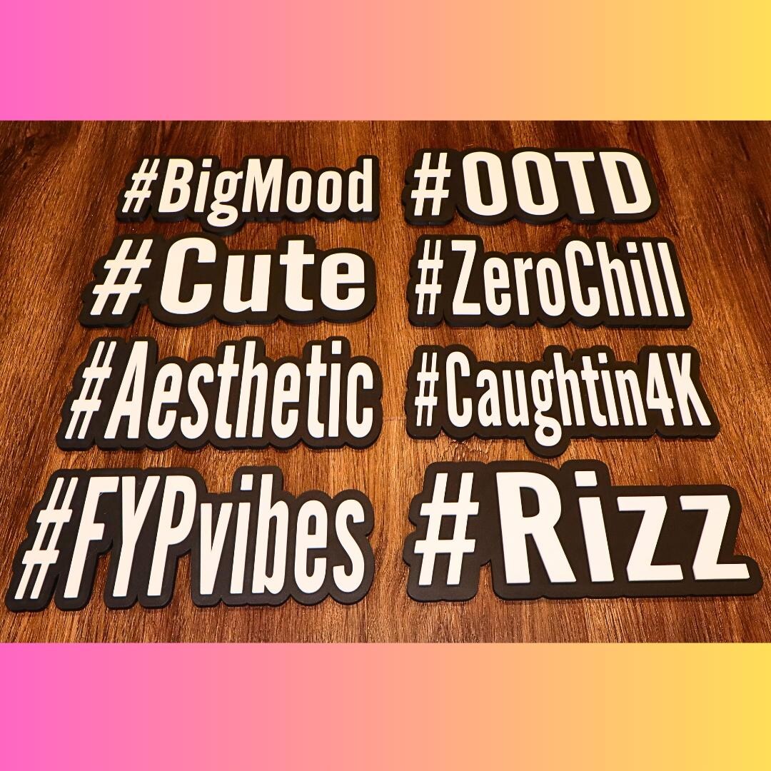3D Photo Booth Gen Z Alpha Hashtag Props Signs. Sturdiest and Thickest ...