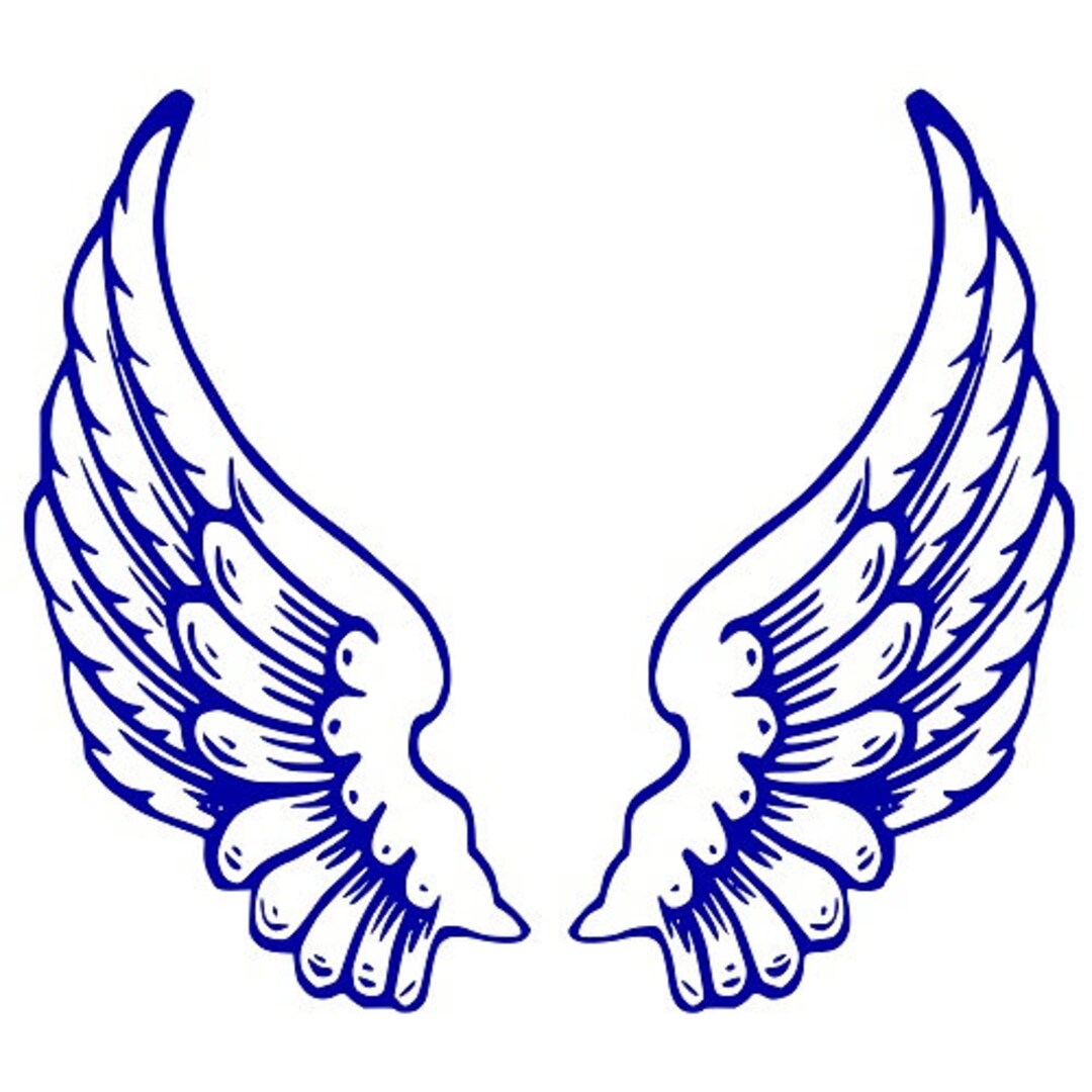 Angel Wings, Five Shades of Blue in 3 Formats.( Svg, Png, Jpg ). SVG ...