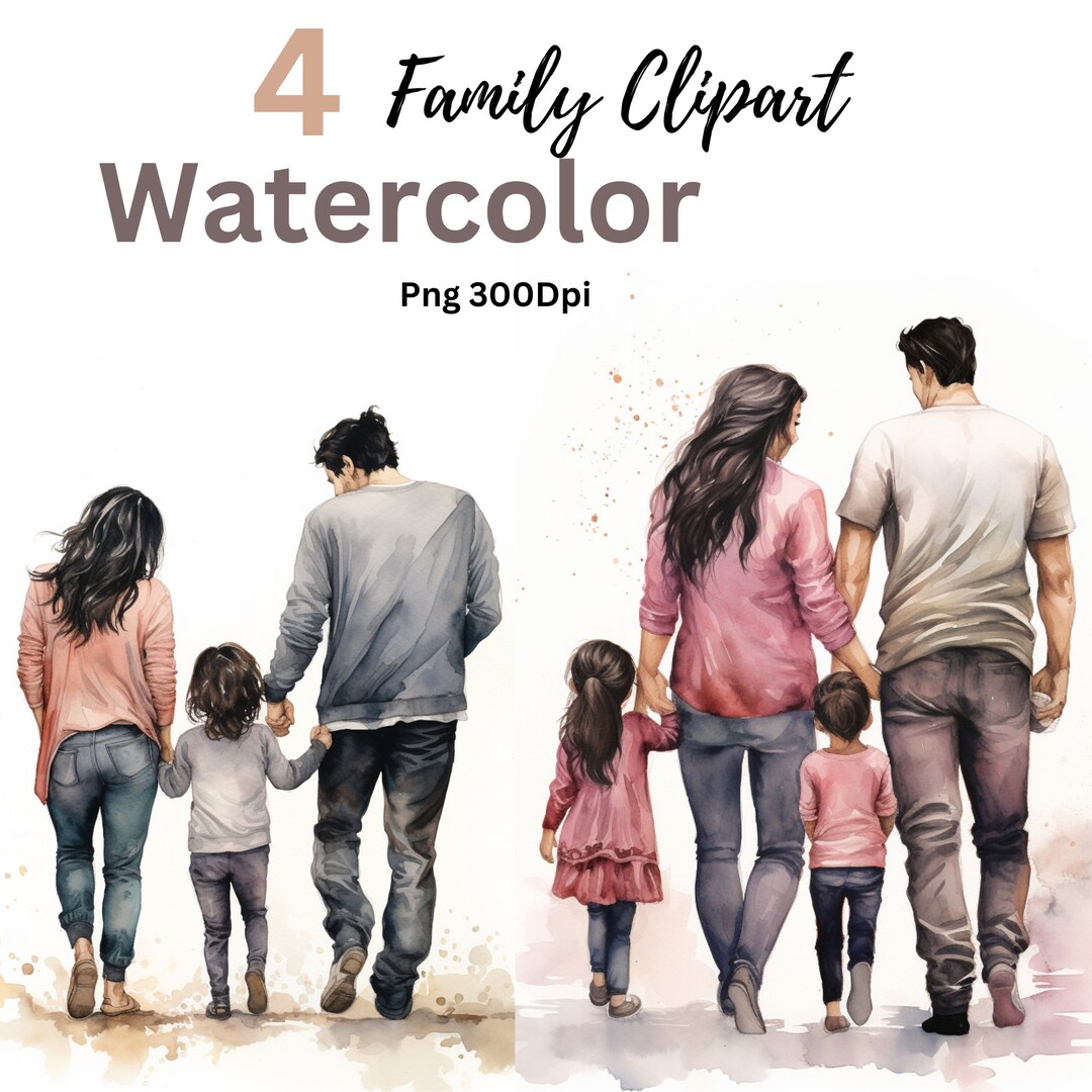 Family Clipart Bundle, Family Png, Mom Dad Kids Daughter Son Png, Back ...