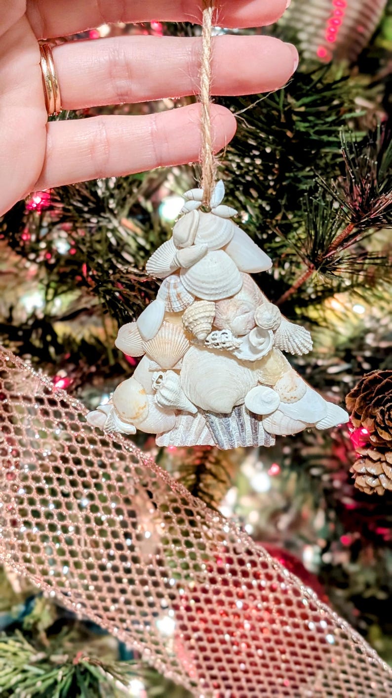 Seashell Christmas Tree Ornament: Beach Decor, Suncoast Shells - Etsy
