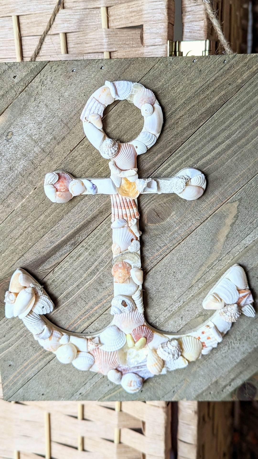 Seashell Anchor / Wall Art / Shell Anchor / Shell Art / Beach Decor ...