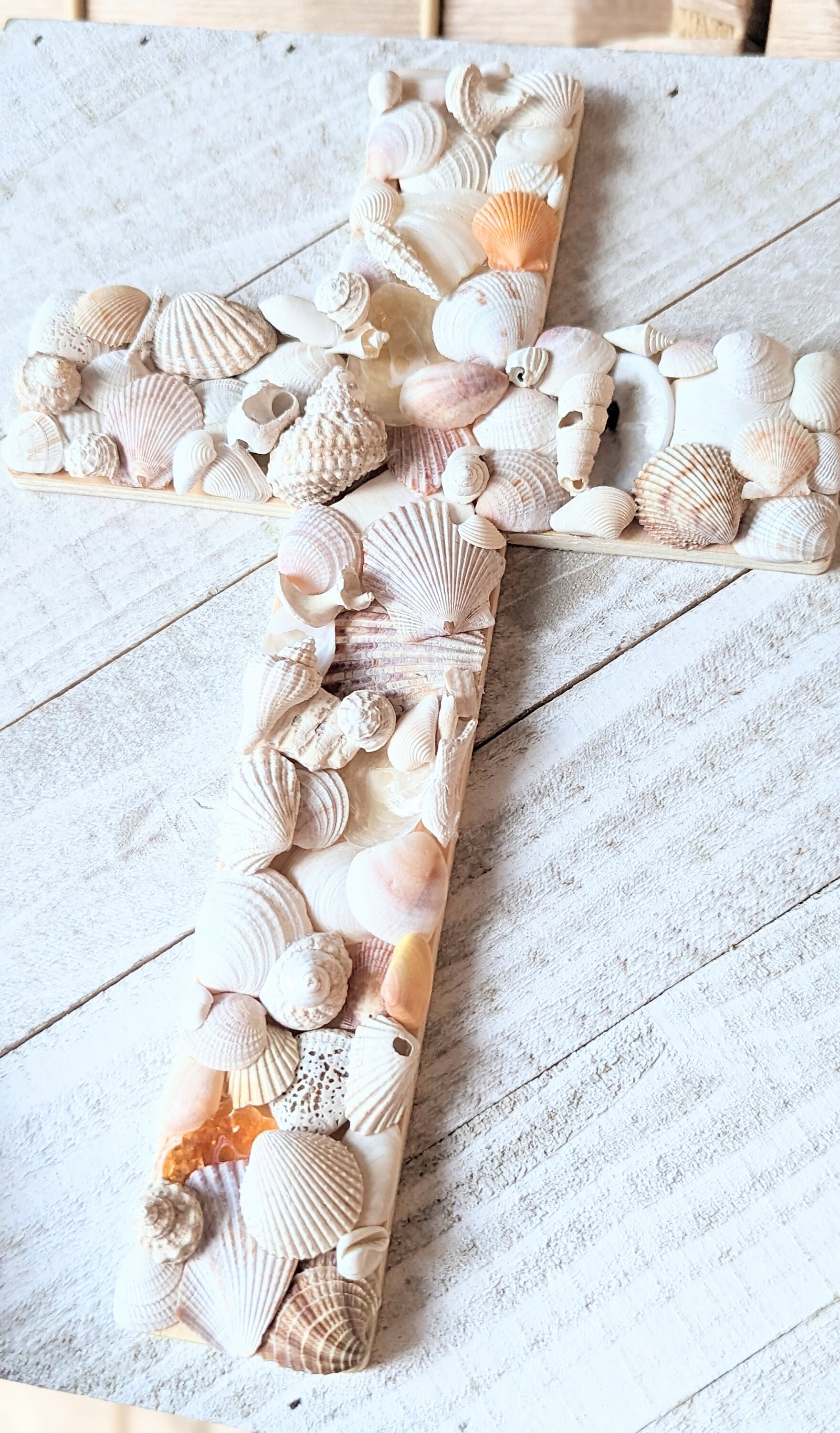 Seashell Cross / Seashell Art / Beach Decor / Cross / Cross Art / Wall ...
