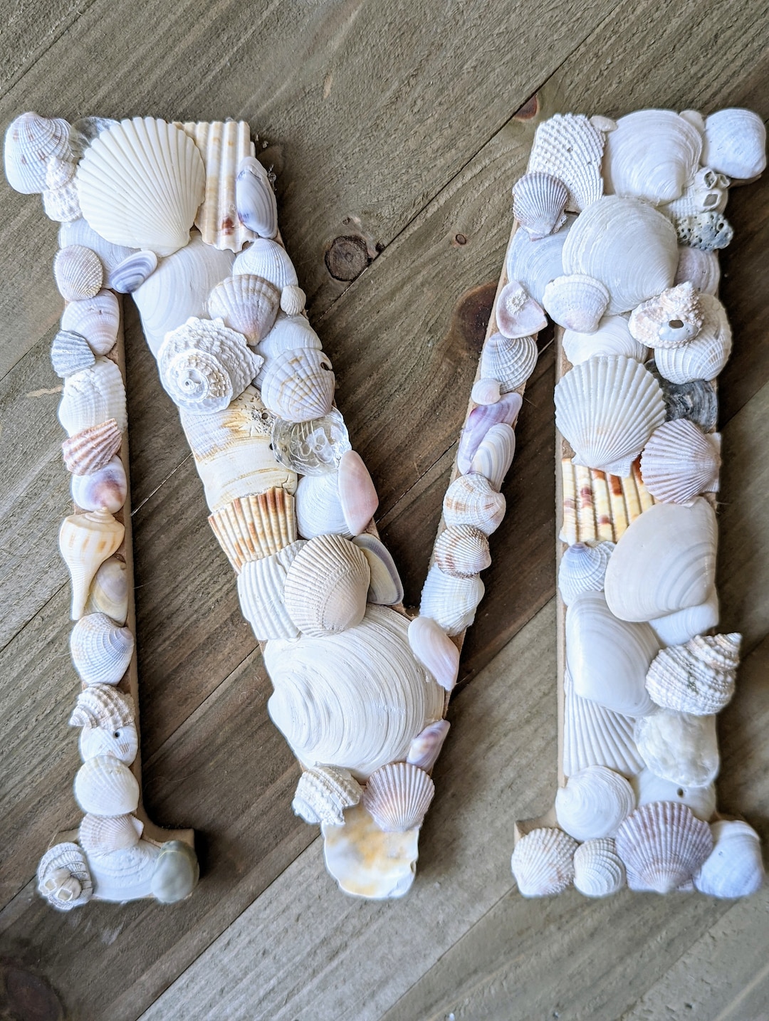 Wooden Seashell Letter Hanging Decor / Shell Decor / Beach Decor ...