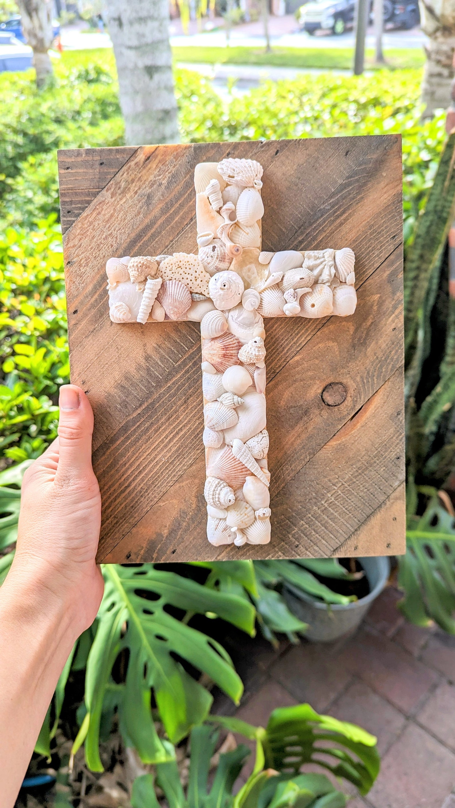 Seashell Cross / Seashell Art / Beach Decor / Cross / Cross Art / Wall ...