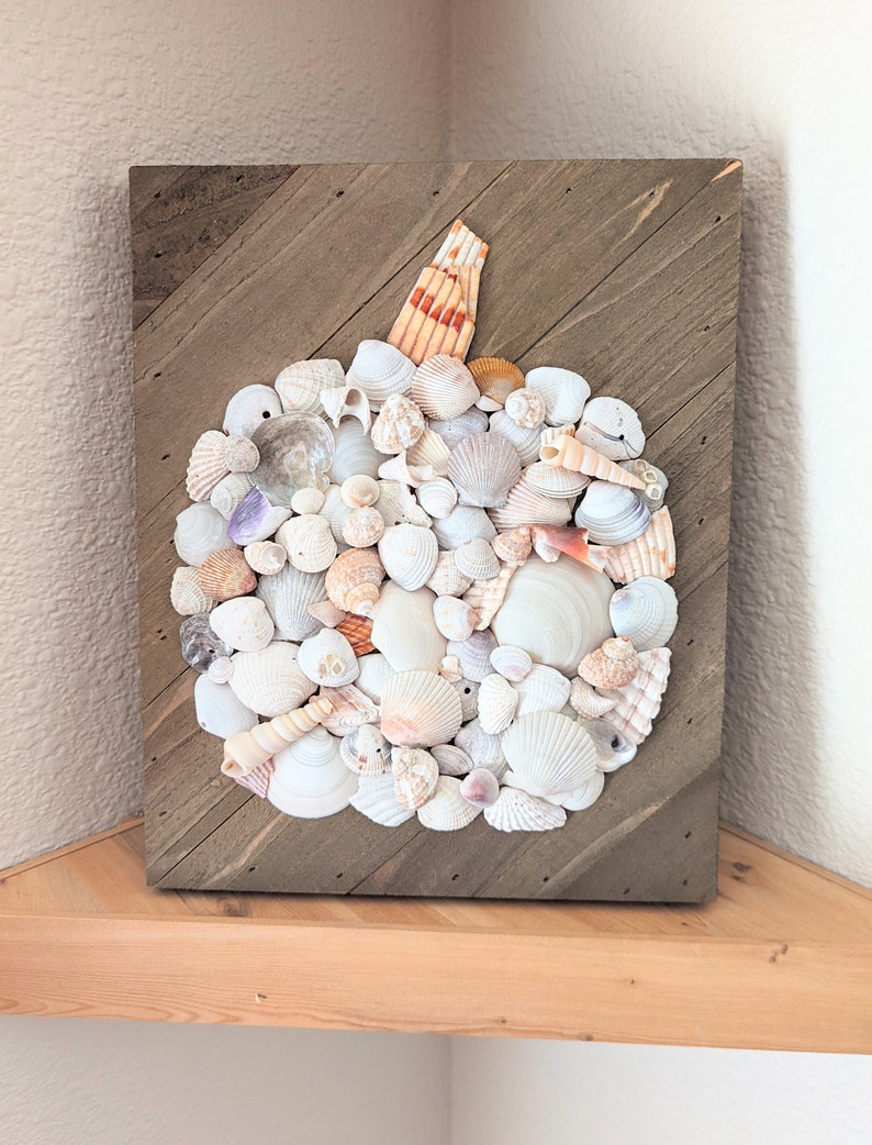 Seashell Pumpkin Wall Art: Coastal Fall Decor - Etsy