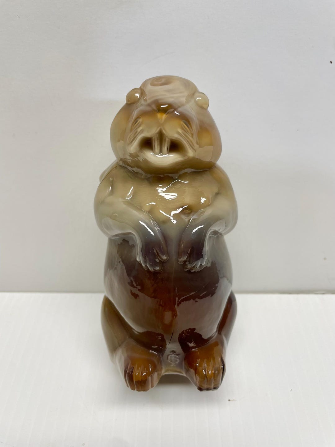 Imperial Glass Caramel Slag Glass Groundhog - Etsy