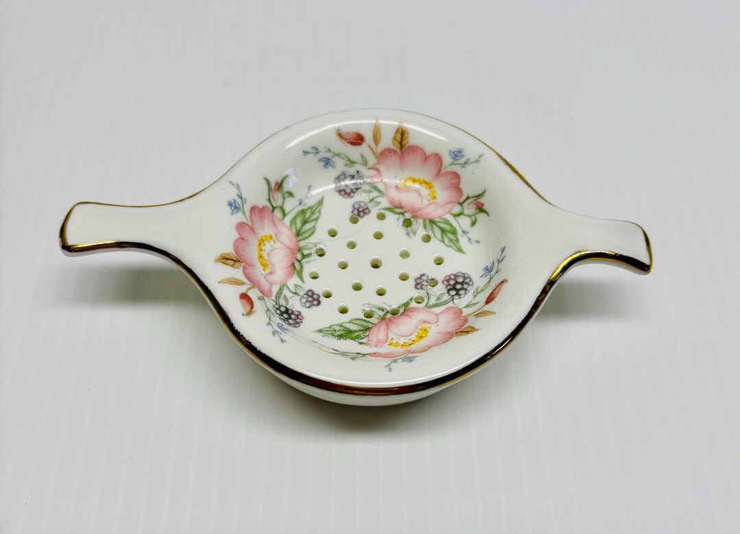 Royal Albert Pottery Works Tea Strainer With Drip Bowl Johnson Fine ...