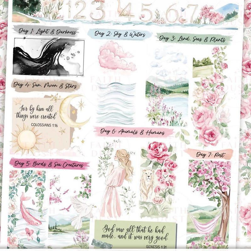 Genesis bible journaling template - Etsy.de