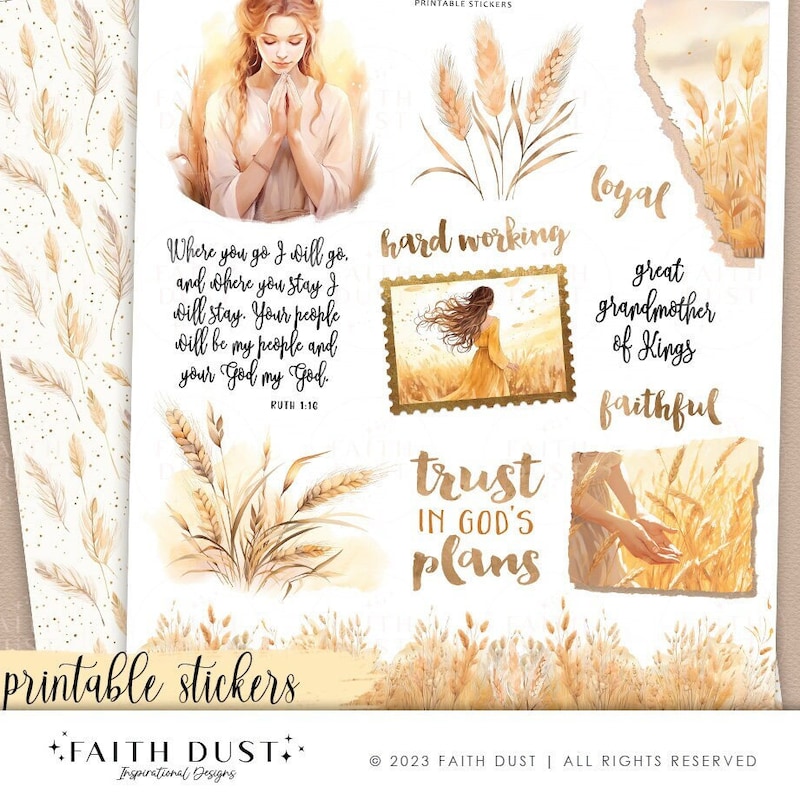 Ruth Printable Stickers - Etsy