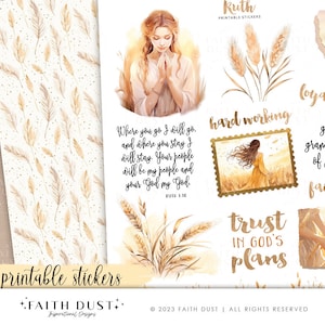 Ruth Printable Stickers, Women of the Bible, Bible Journaling Stickers ...
