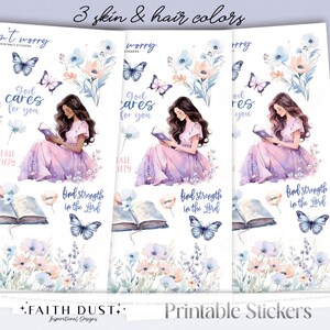 Don't Worry Printable Stickers, Bible Journaling Stickers, Bible ...
