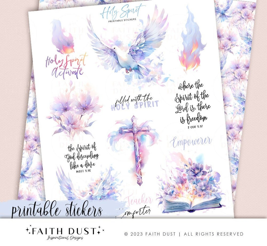 Holy Spirit Printable Stickers, Christian Stickers, Bible Journaling ...