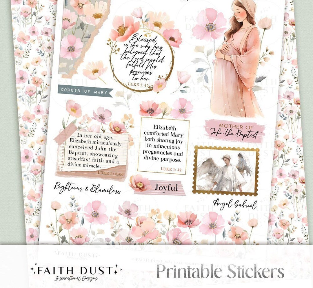 Elizabeth Printable Bible Journaling Stickers: Christian Scripture ...