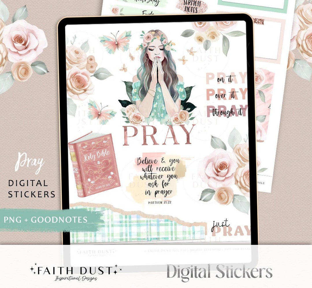 Pray Digital Stickers | Christian Goodnotes Stickers | Bible Journaling ...